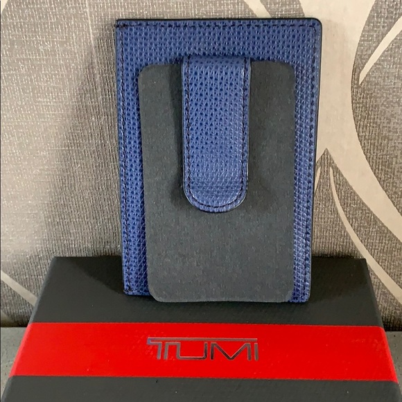 Tumi | Bags | New Tumi Monaco Money Clip Card Case In Navy Blue | Poshmark